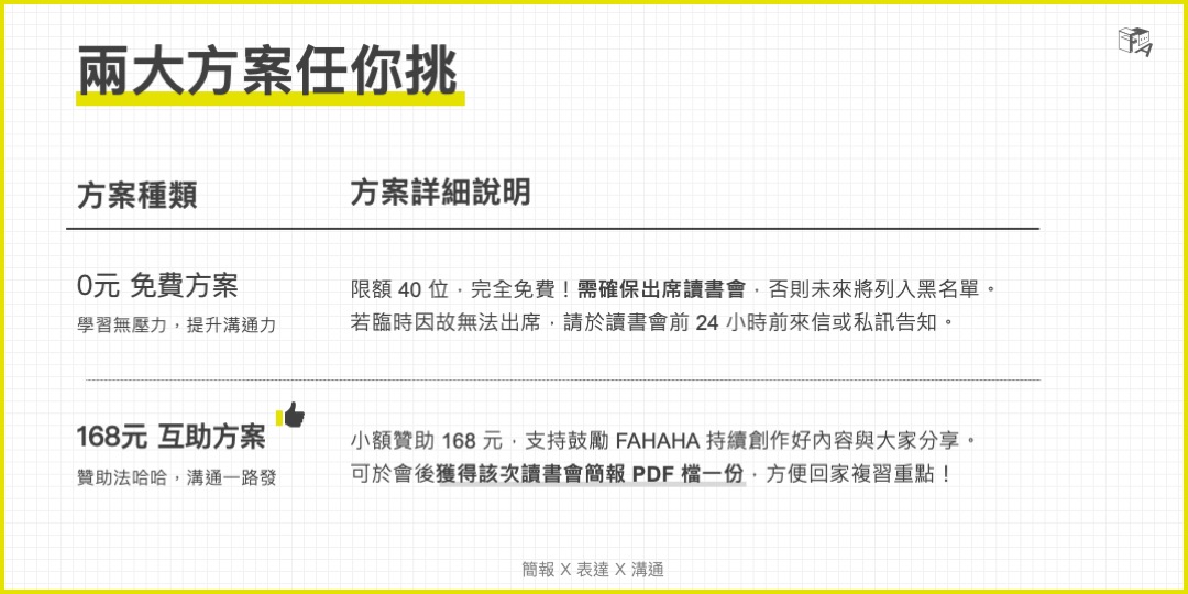 FAHAHA 第二梯次｜溝通力讀書會：好好說話｜ACCUPASS 活動通