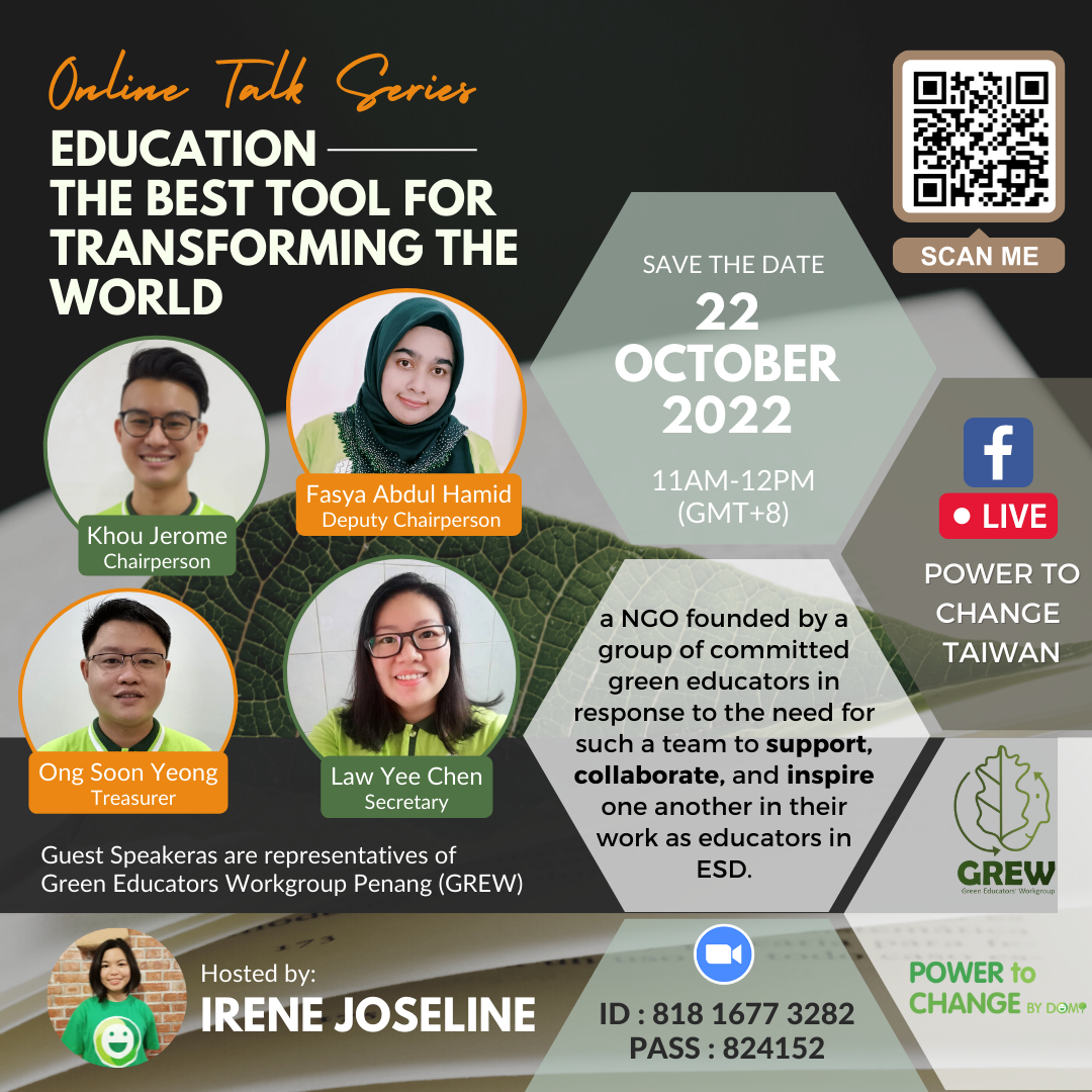 10/22: 'Power to Change' Talk Series with the Green Educators Workgroup Team!｜Accupass 活動通