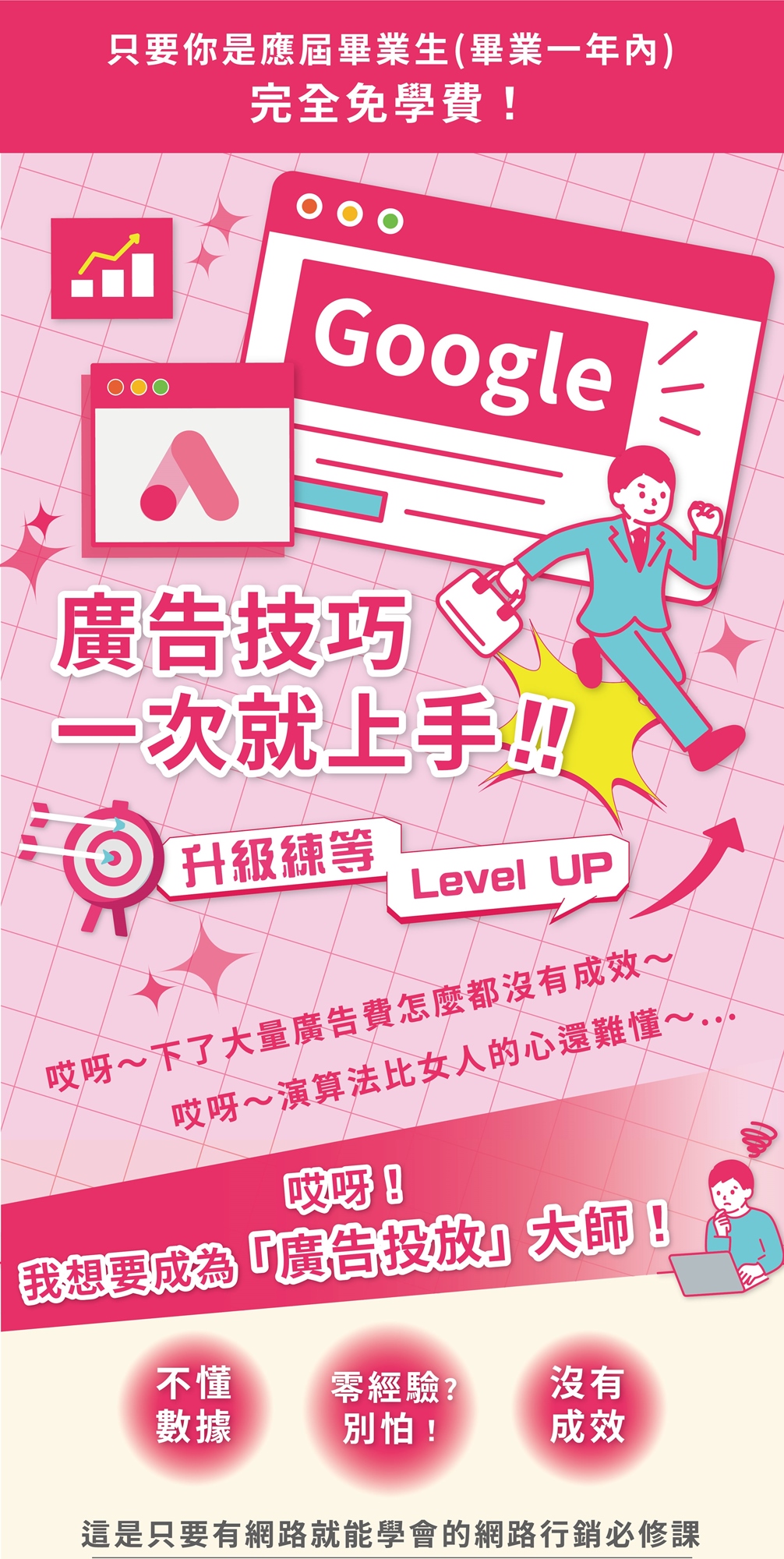 【公益課程】網路行銷全攻略(就、轉職必學)-google廣告優化操作｜Accupass 活動通