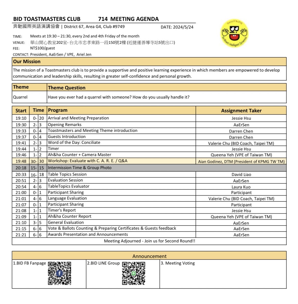 5/24 (B)(I)(D) WORKSHOP: Evaluate with C. A. R. E. ｜Accupass 活動通