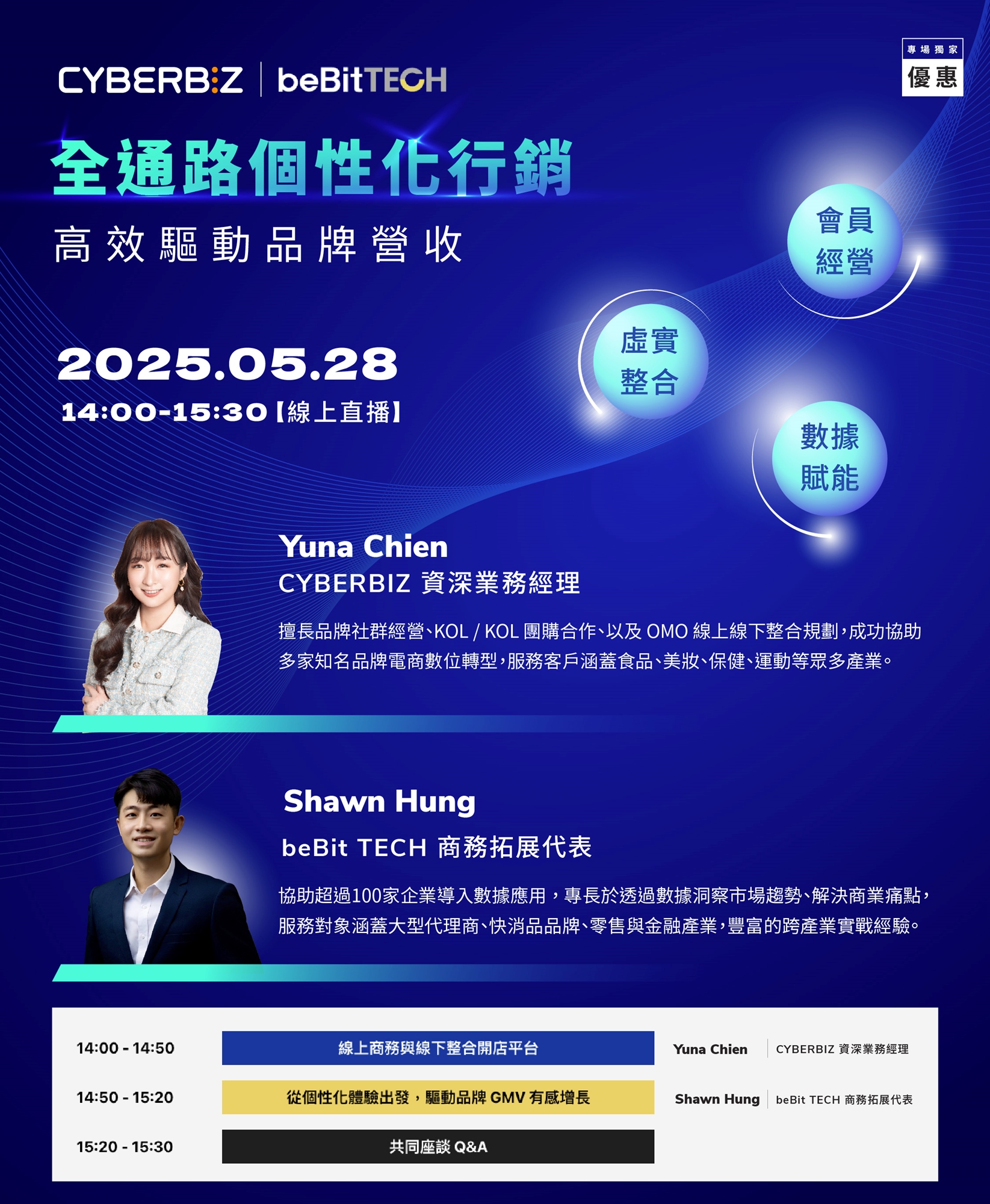 全通路個性化行銷 高效驅動品牌營收 CYBERBIZ x beBit TECH 電商經營獲利關鍵講座｜Accupass 活動通